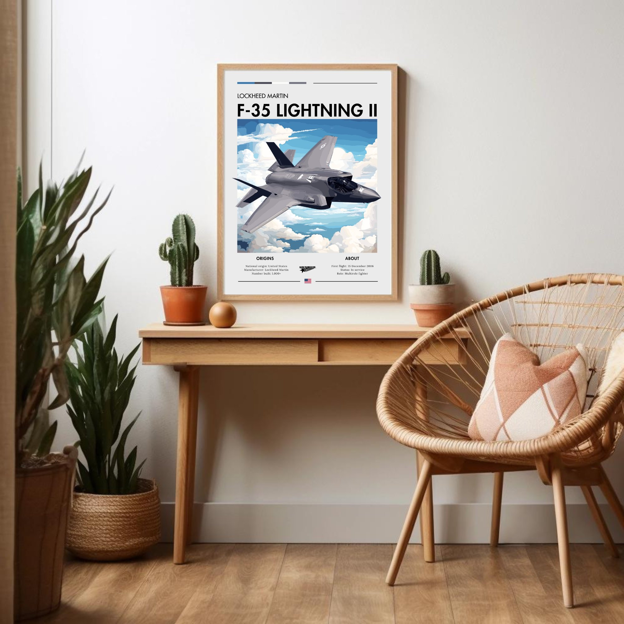 Lockheed Martin F-35 Lightning II Print USAF Aviation, Multirole ...