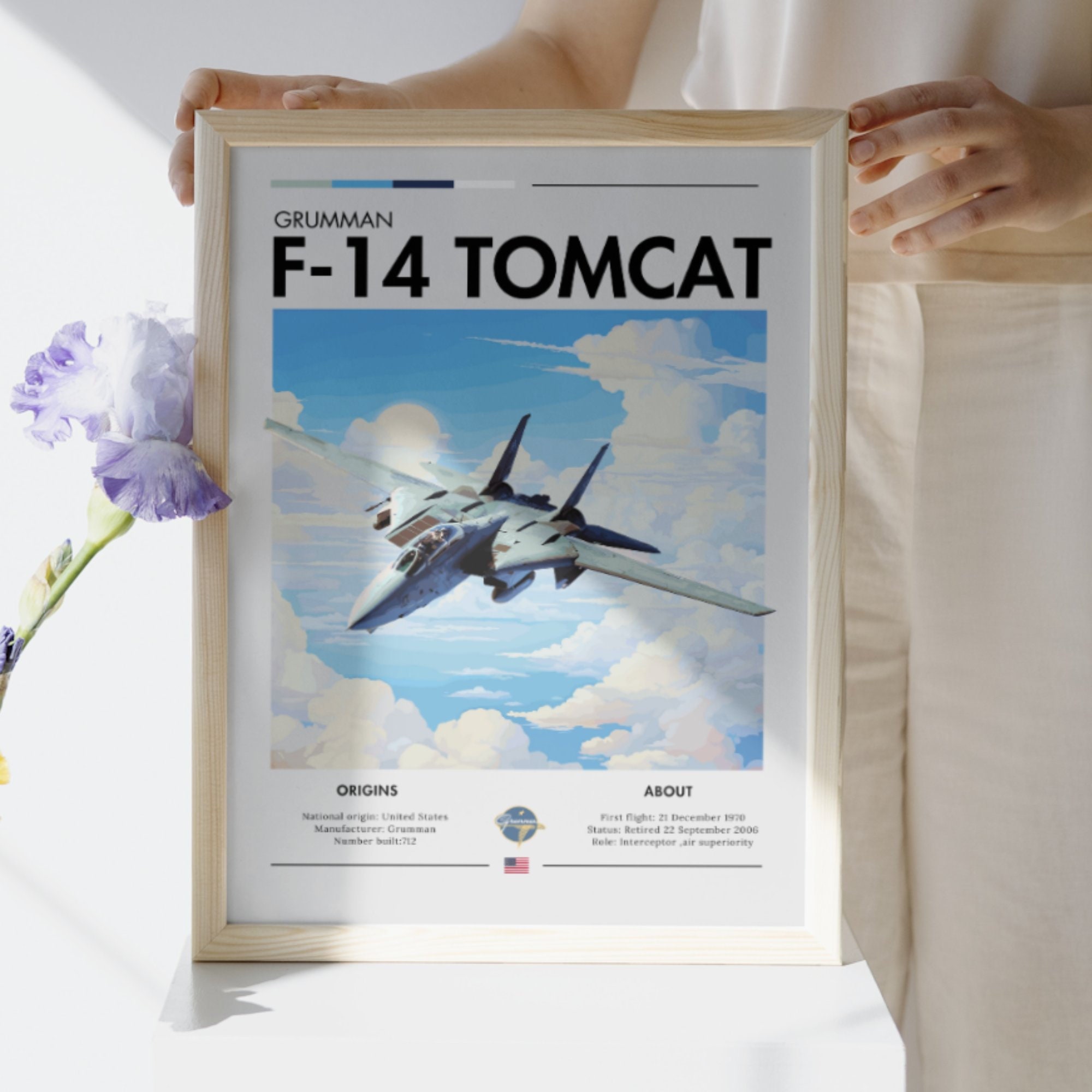 Grumman F-14 Tomcat Supersonic Print - Aviation Art, Vietnam War Plane ...