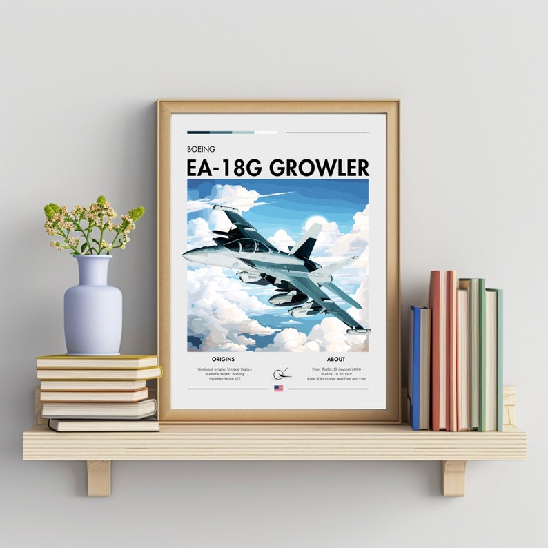 Boeing EA-18G Growler Print USA Aviation Art, Electronic Warfare ...