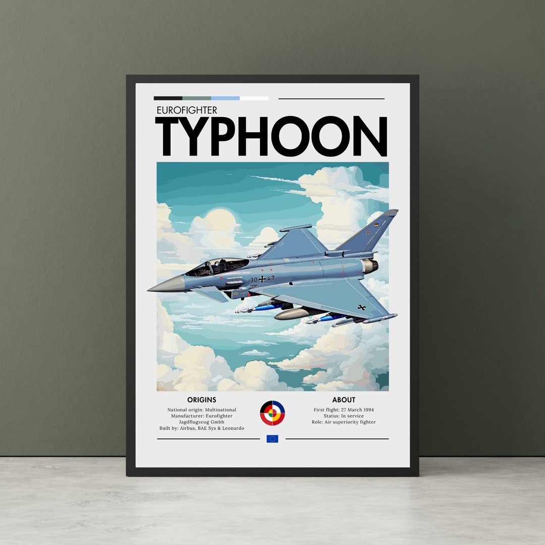 Eurofighter Typhoon Poster - Aviation Art, Fighter Jet Print, Plane ...