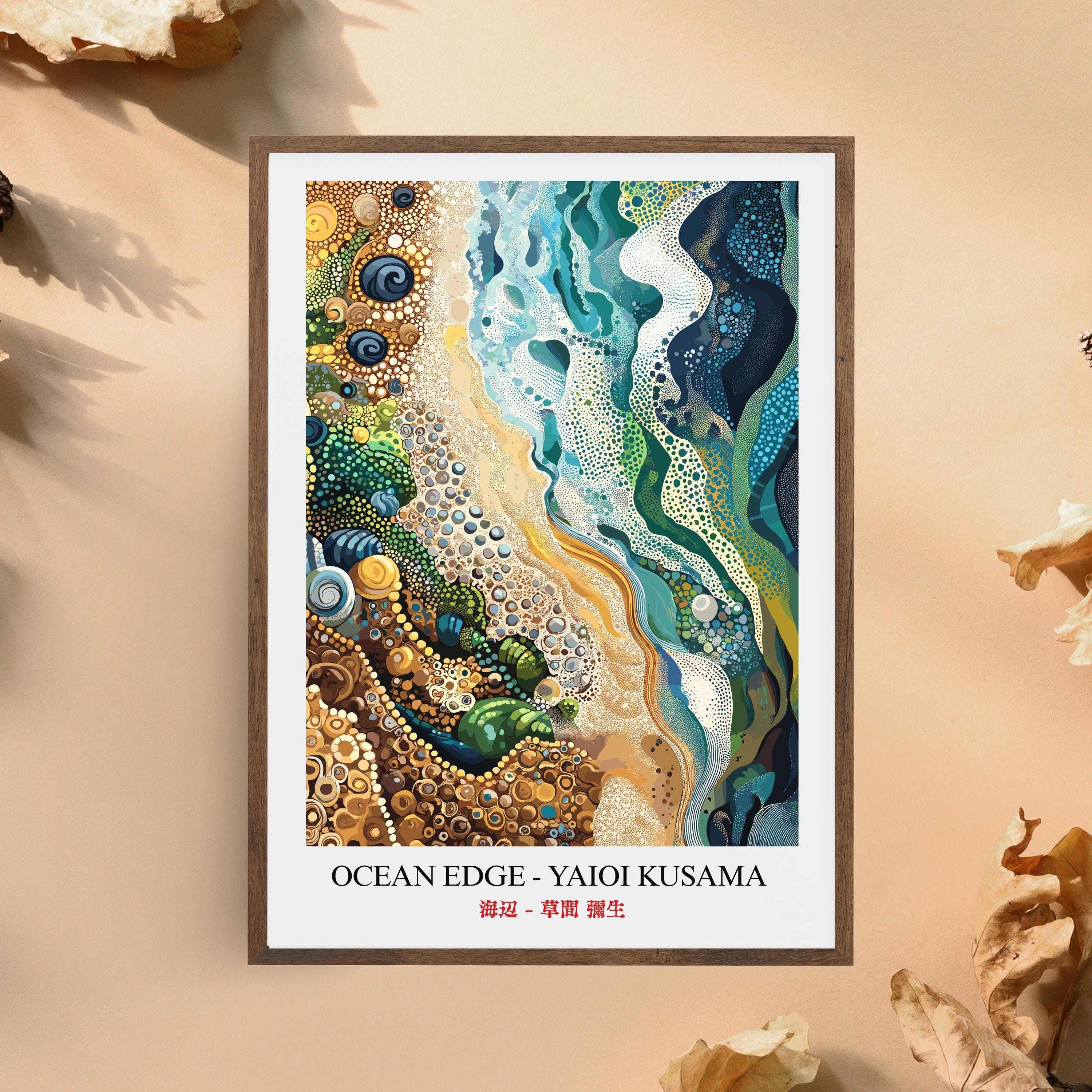Ocean Edge Art - Yaioi Kusama Inspired Print, Japanese Ocean Print ...