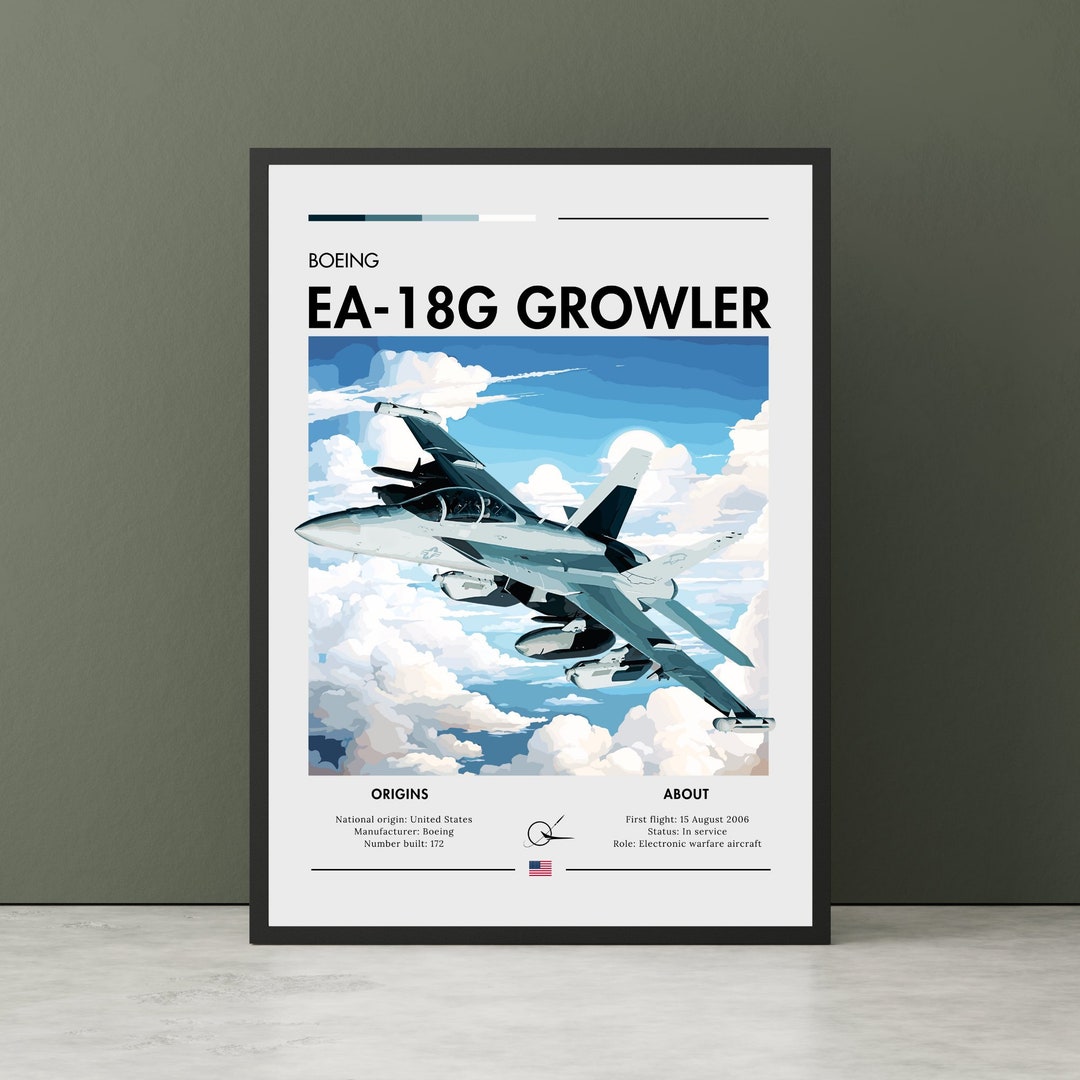 Boeing EA-18G Growler Print - USA Aviation Art, Electronic Warfare ...
