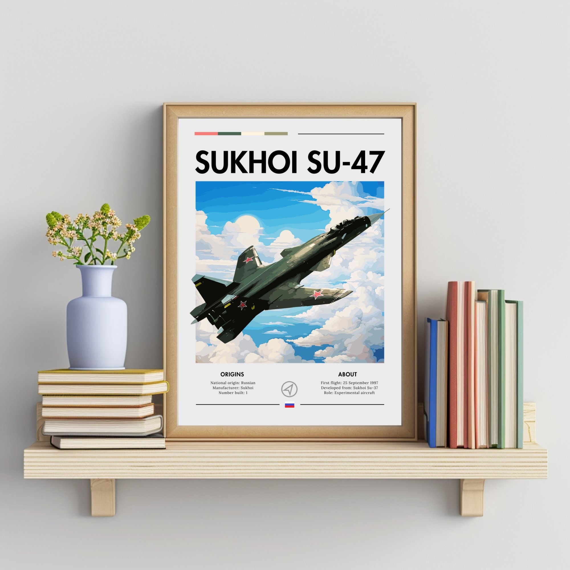 Sukhoi Su-47 Print - Aircraft Art , Experimental Aircraft, Plane Poster ...