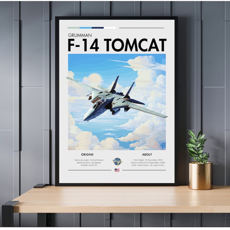 Grumman F-14 Tomcat Supersonic Print - Aviation Art, Vietnam War Plane ...