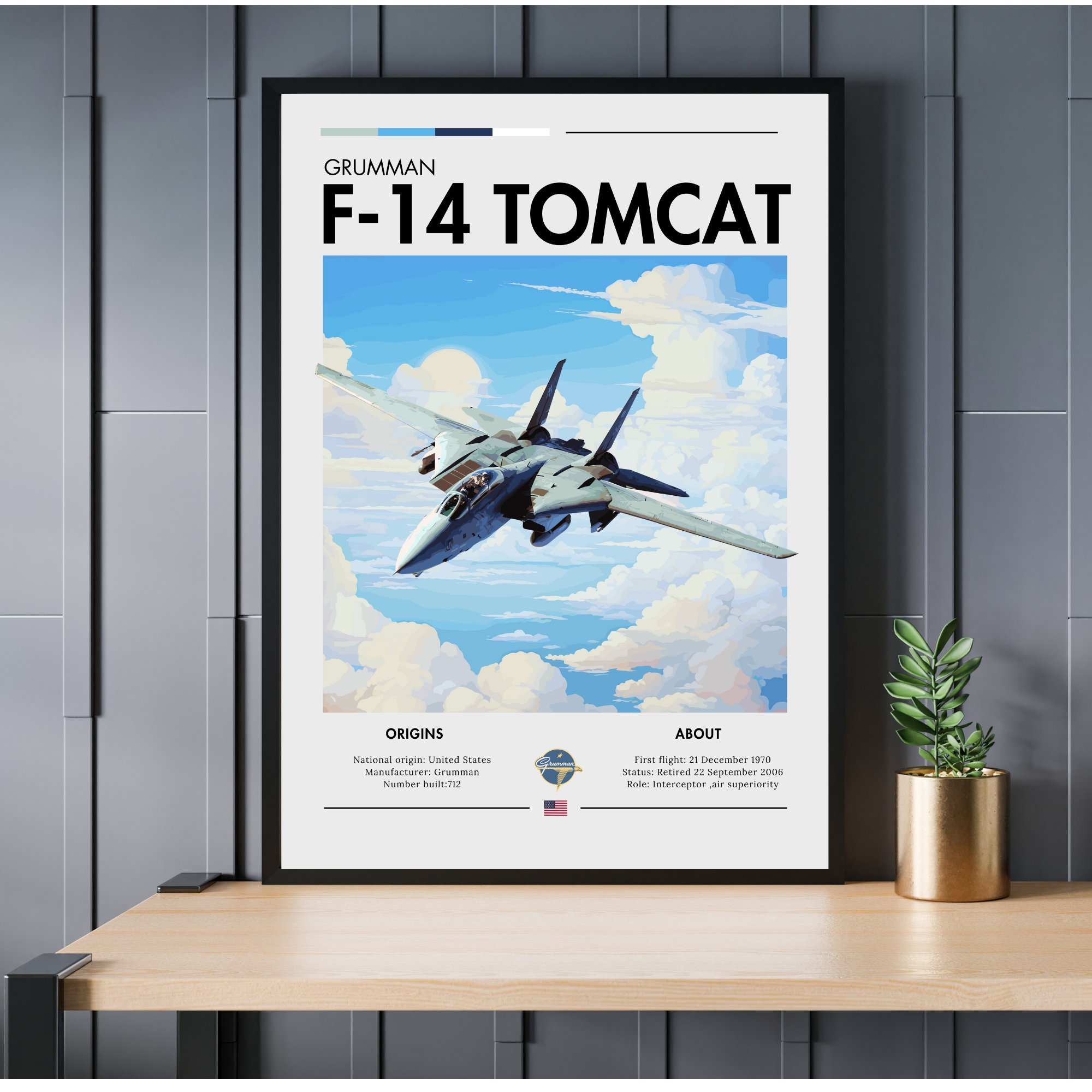 Grumman F-14 Tomcat Supersonic Print - Aviation Art, Vietnam War Plane ...
