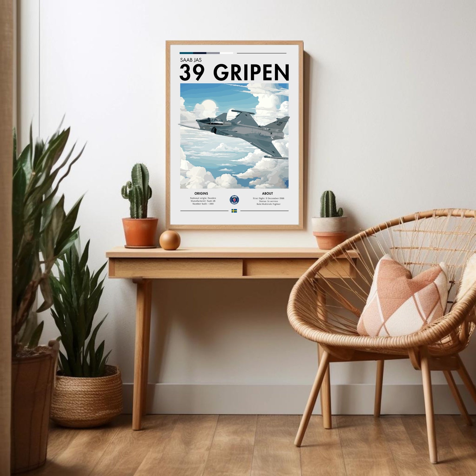 Saab JAS 39 Gripen Print – Swedish Aviation Art, Fighter Jet Poster - Etsy