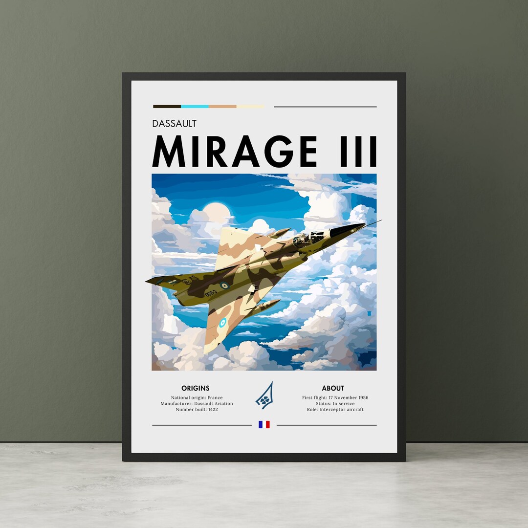 Dassault Mirage III Print Aviation Art, French Aircraft, White Cliffs ...