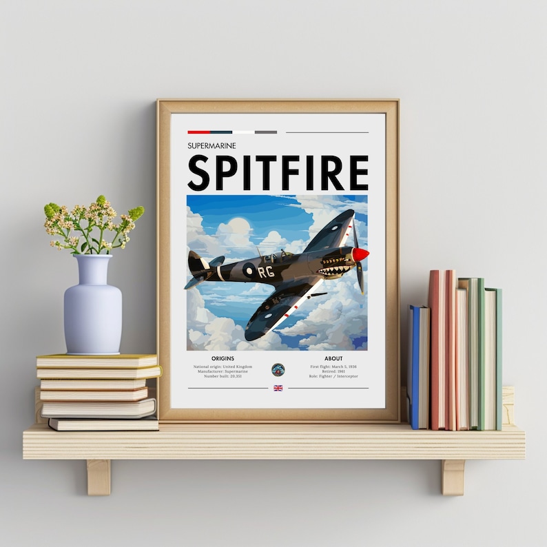 Supermarine Spitfire Poster - WWII Aviation Art, Battle of Britain ...