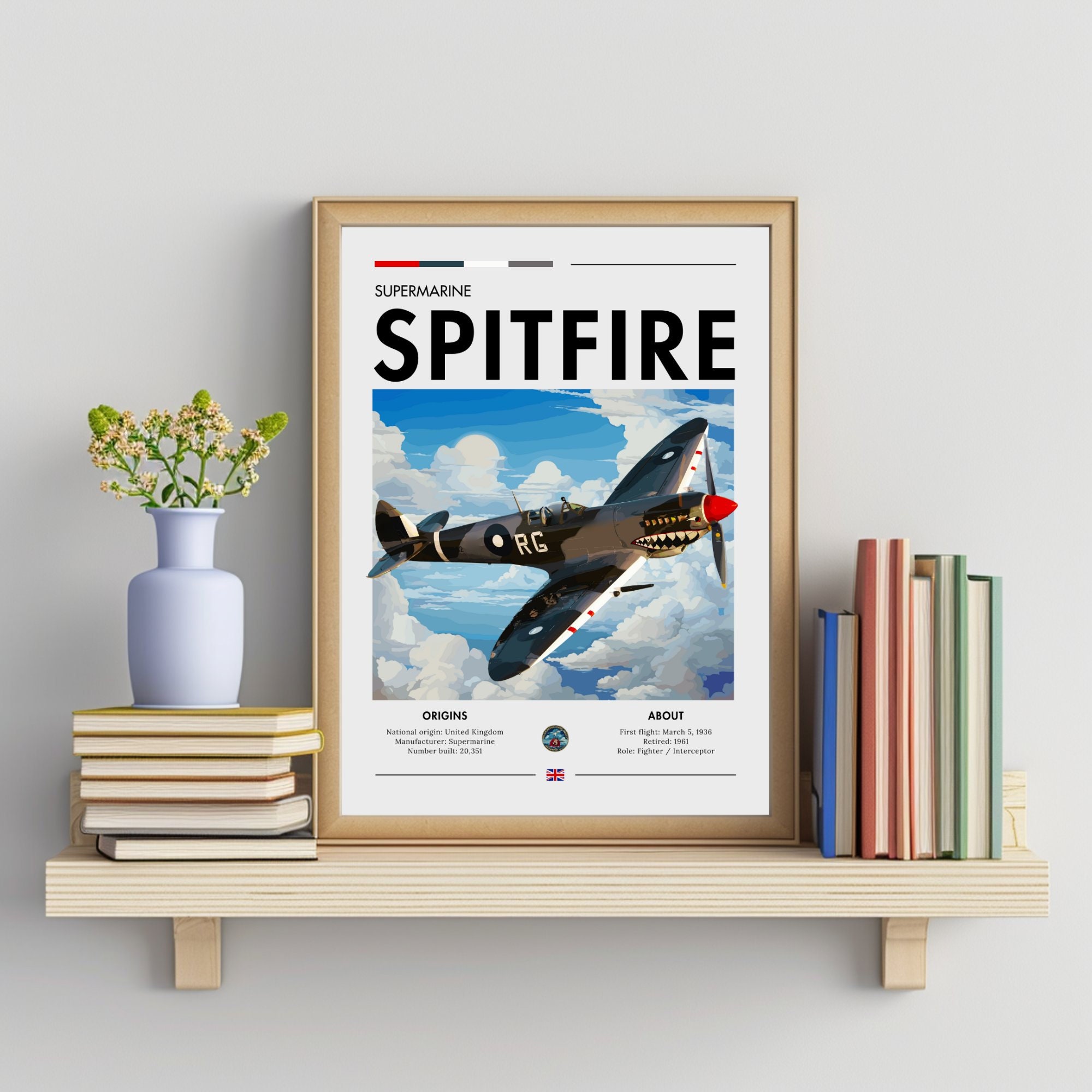 Supermarine Spitfire Poster - WWII Aviation Art, Battle of Britain ...