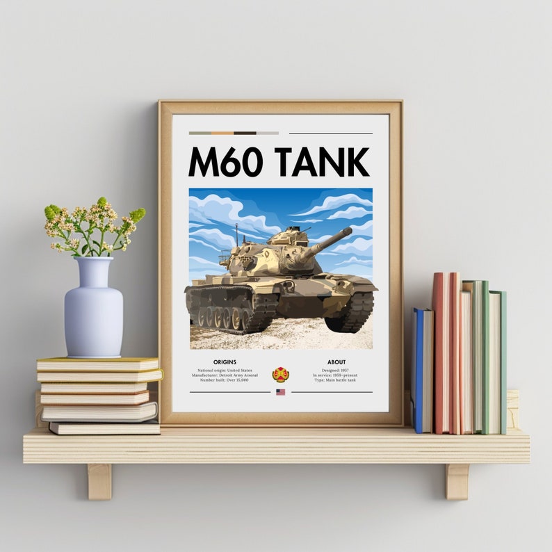 M60 Tank Print - Vietnam War Art, Main Battle Tank, Clouds, Ground ...
