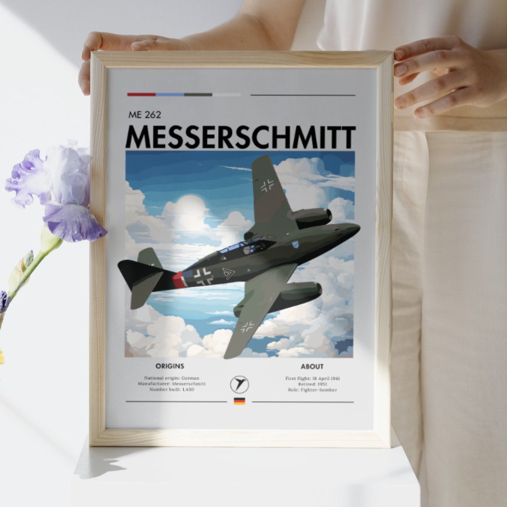 Messerschmitt Me 262 Print - WWII Aviation Art, Fighter Aircraft ...