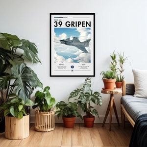 Saab JAS 39 Gripen Print – Swedish Aviation Art, Fighter Jet Poster - Etsy