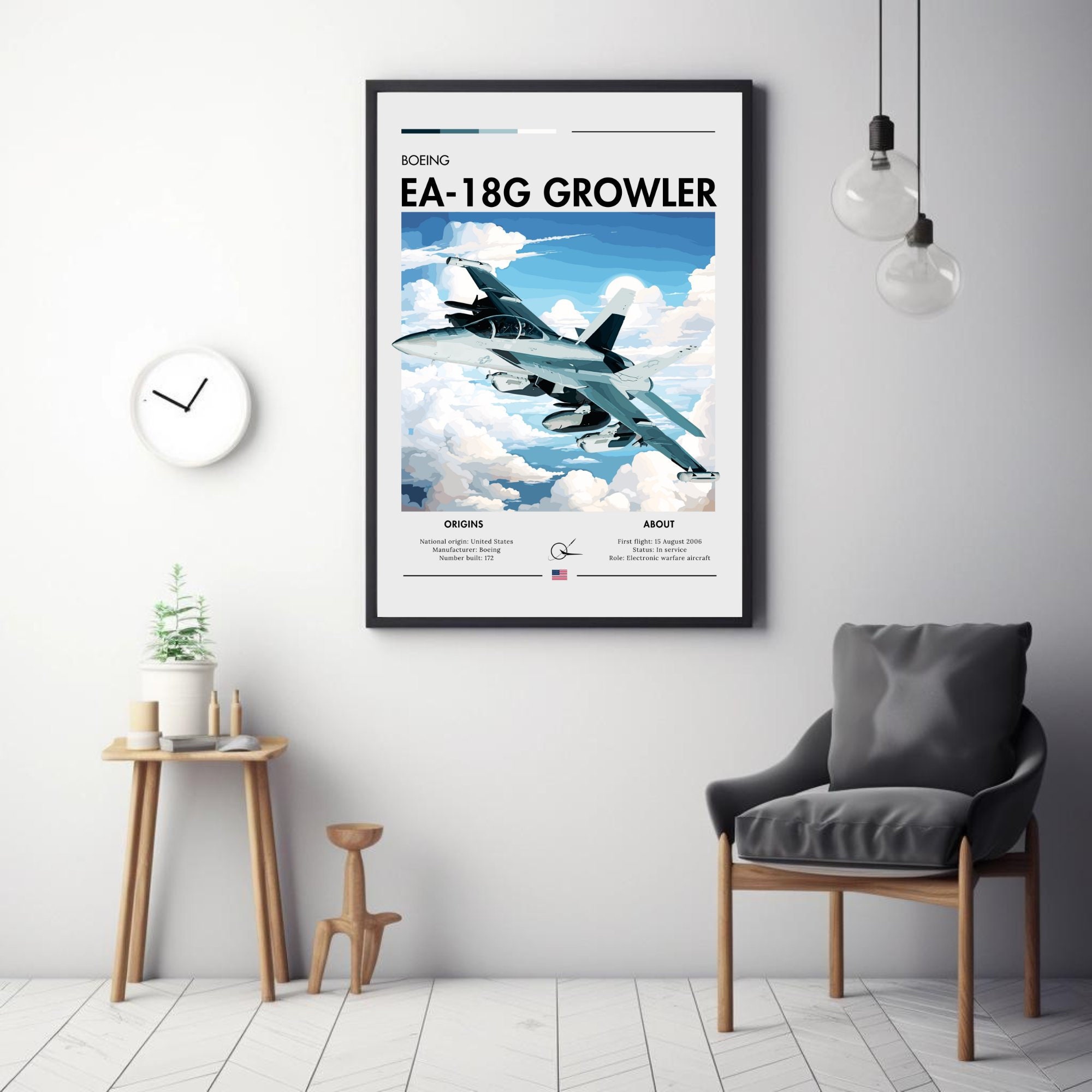 Boeing EA-18G Growler Print - USA Aviation Art, Electronic Warfare ...