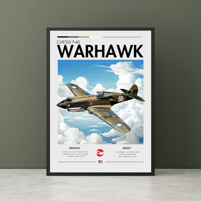 Curtiss P40 Warhawk Art - Etsy