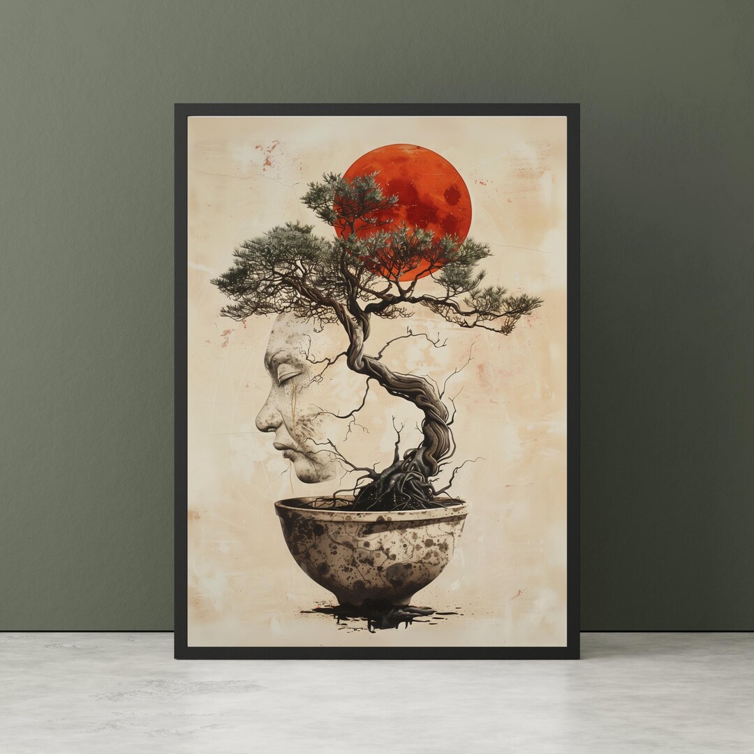 Bonsai Tree Wall Art - Bonsai Tree Poster, Spiritual Print, Japanese ...