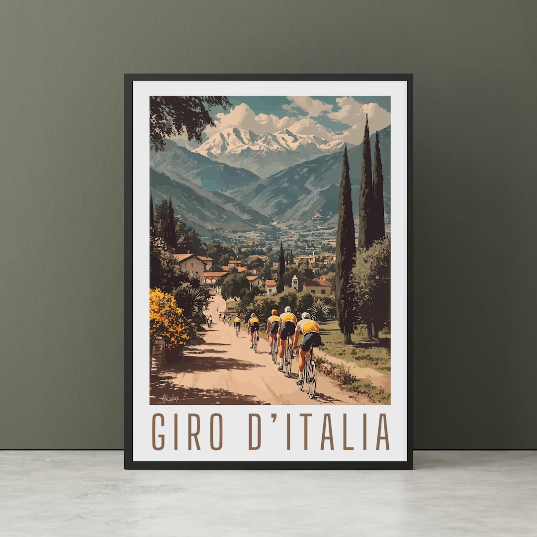 Vintage Cycling Poster Giro D'italia - Bike Race Wall Art, Cycling Gift ...