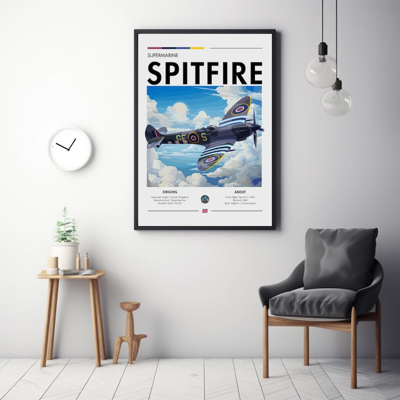 Supermarine Spitfire Poster - WWII Aviation Art, Battle of Britain ...