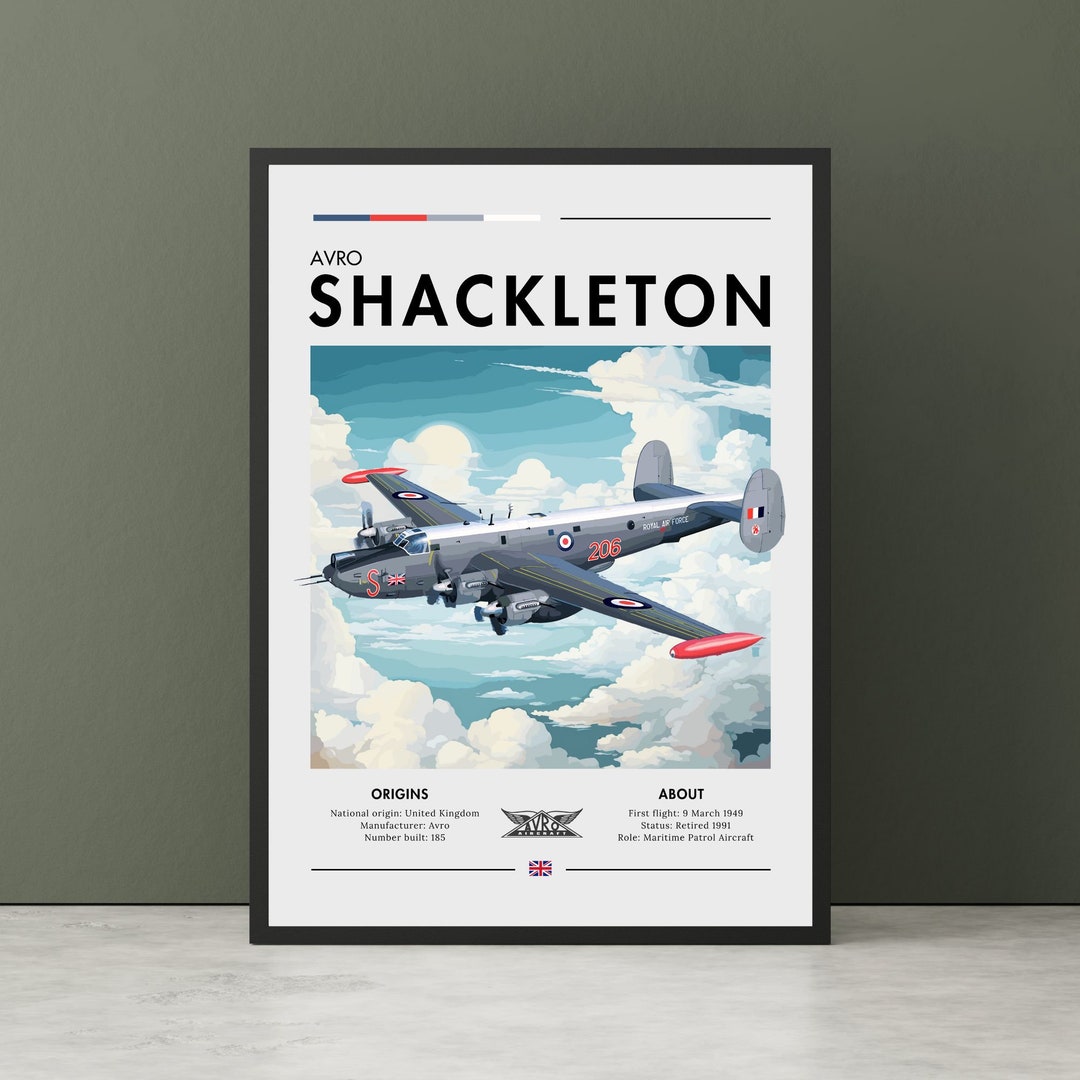 Avro Shackleton Print Aviation Art, RAF Coastal Command, White Cliffs ...