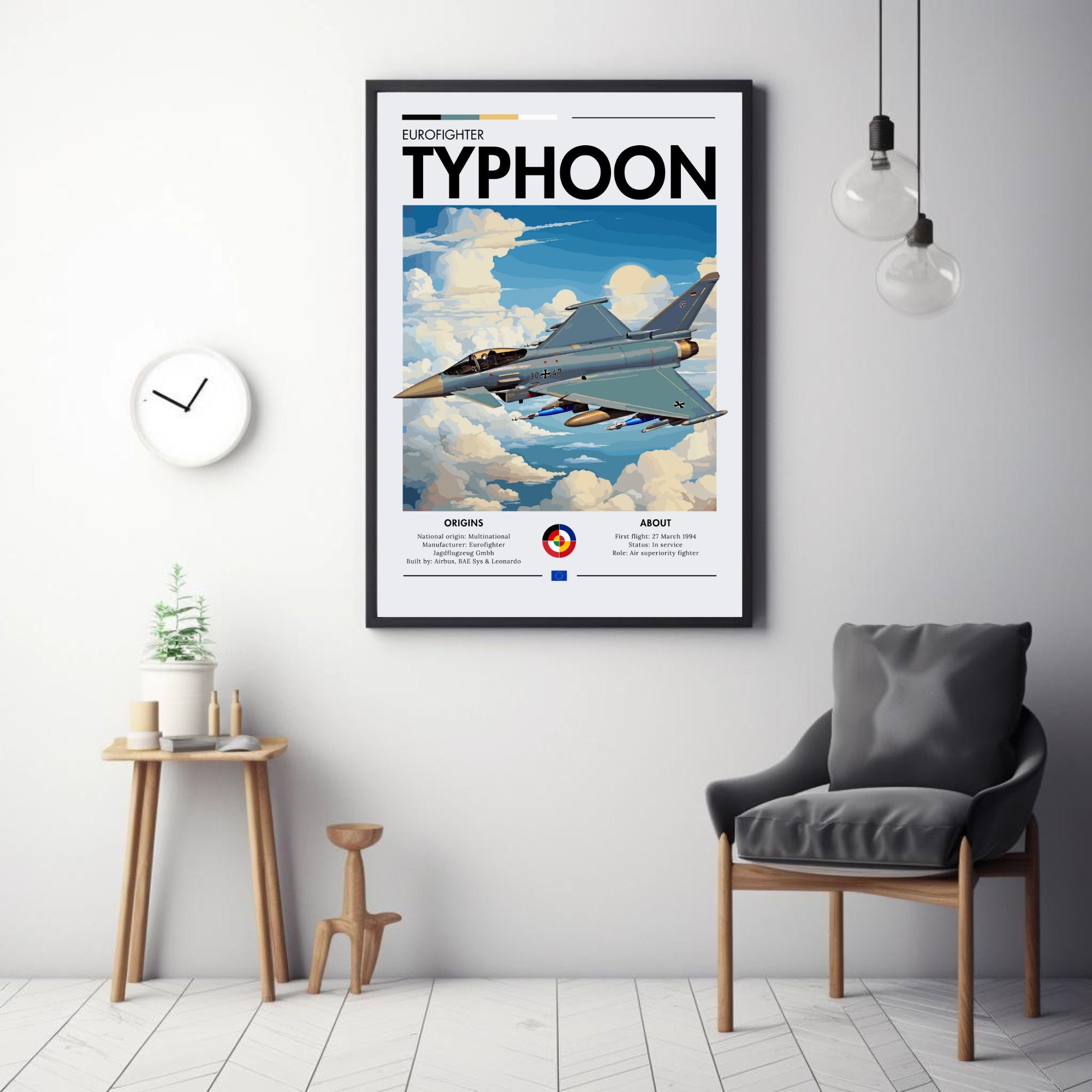 Eurofighter Typhoon Poster Aviation Art, Fighter Jet Print, Plane ...