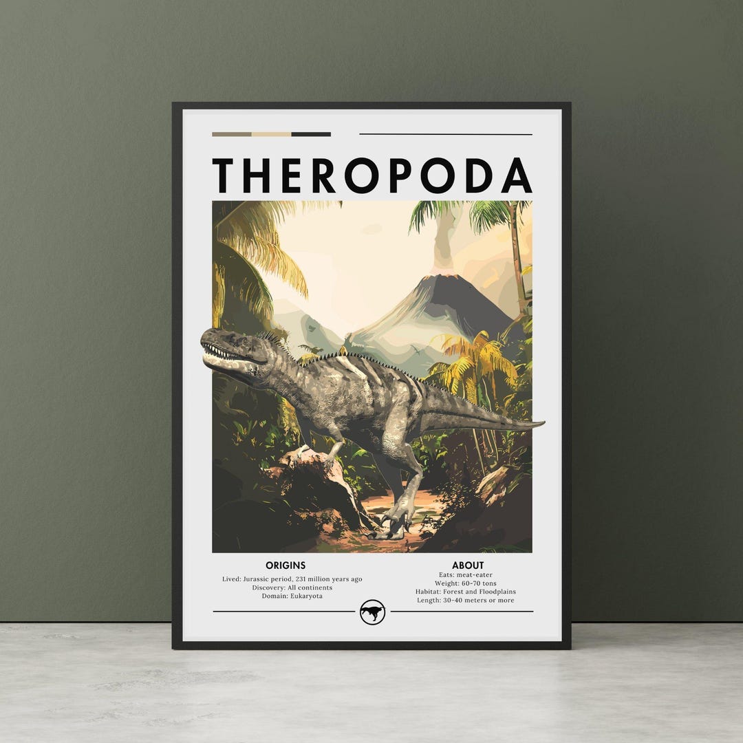 Theropoda Wall Art - Theropoda Dinosaur, Jurassic Period, Carnivorous ...