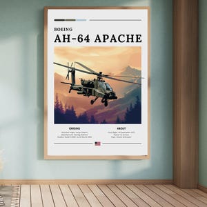 Boeing AH-64 Apache Poster - American Helicopter Print, Attack ...