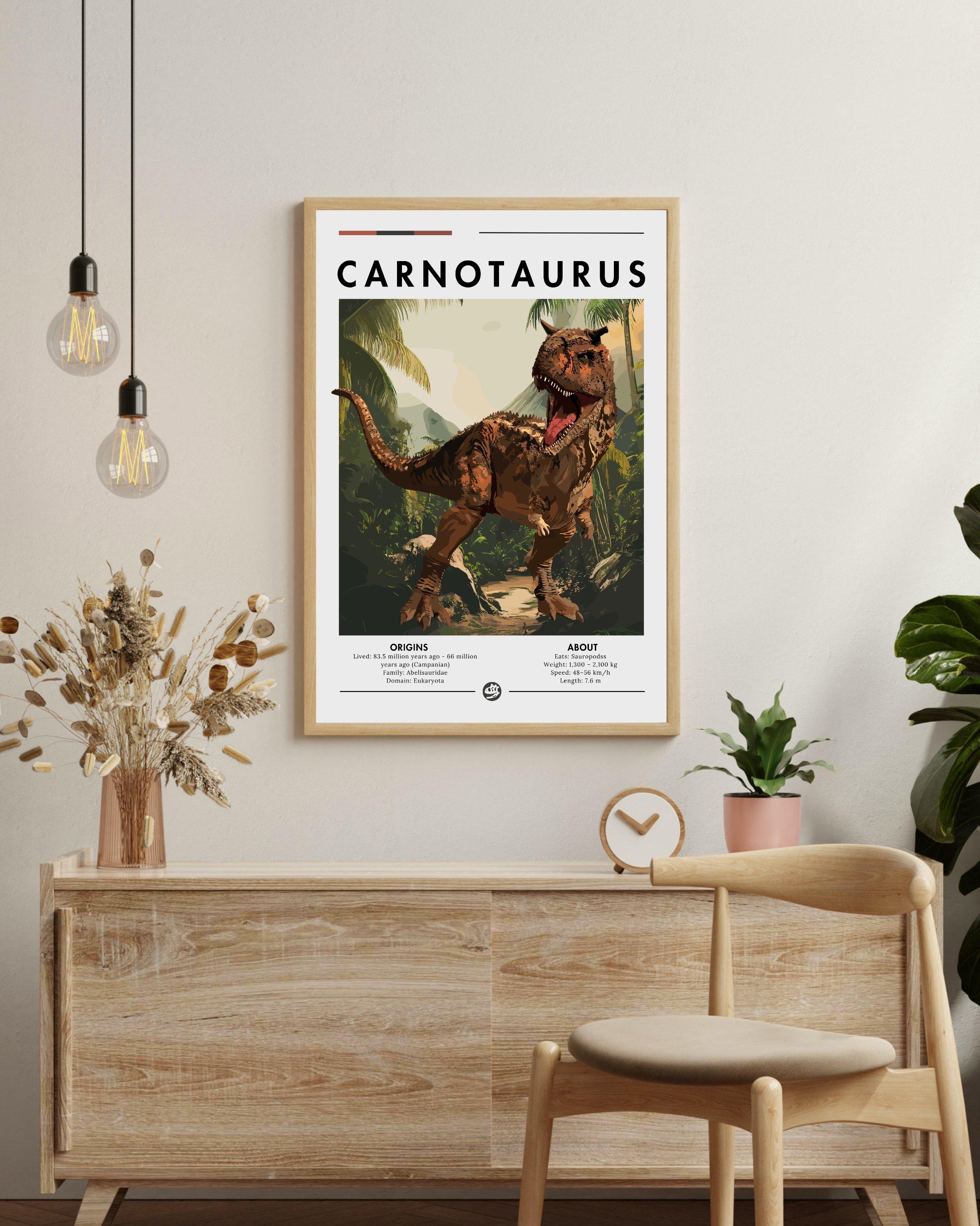 Carnotaurus Wall Art, Carnotaurus Dinosaur, Cretaceous Period, Carnivorous Dinosaur, Prehistoric ...