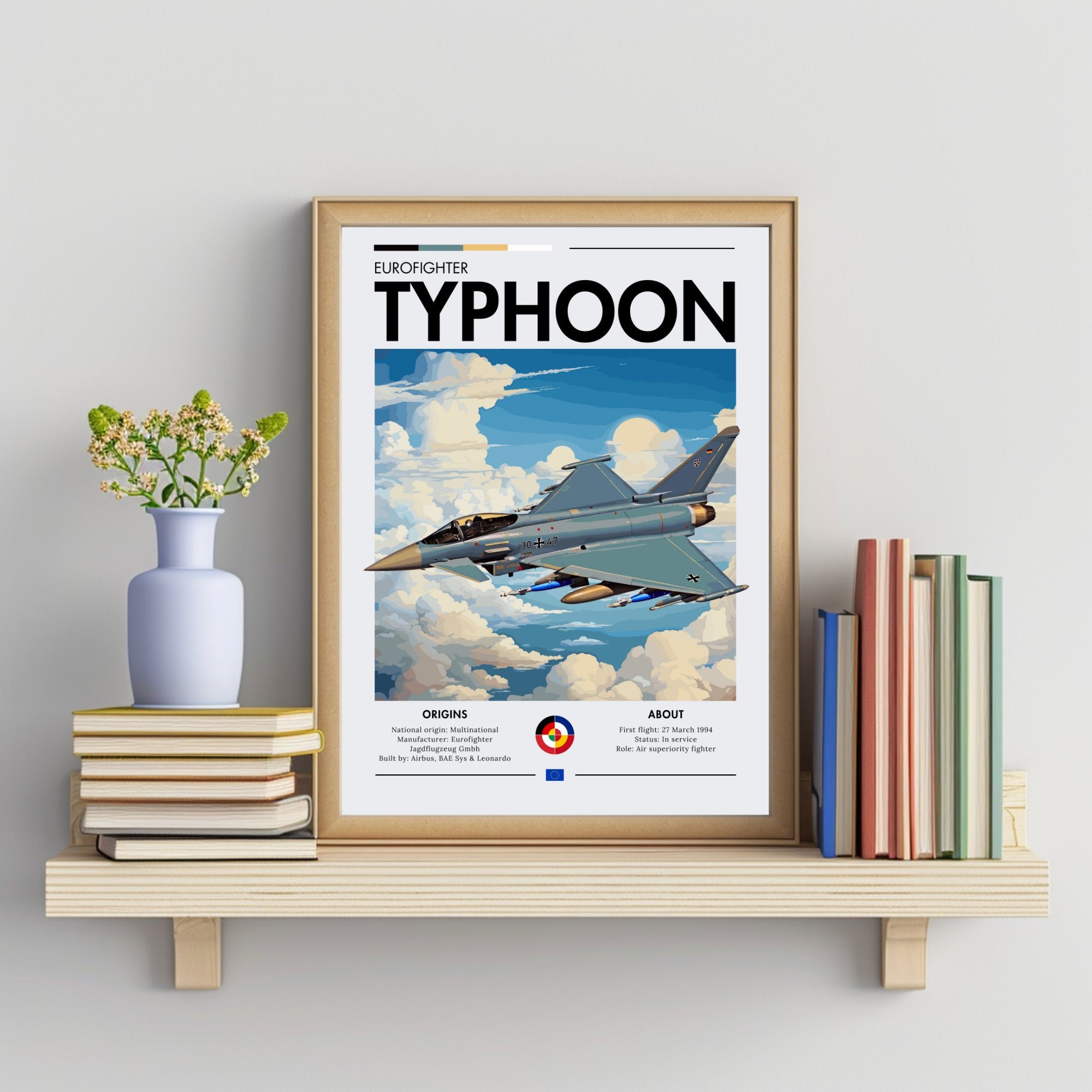 Eurofighter Typhoon Poster Aviation Art, Fighter Jet Print, Plane ...