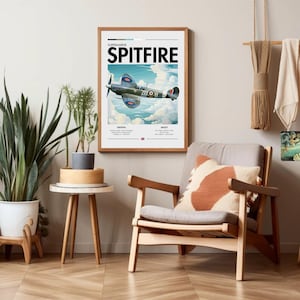 Supermarine Spitfire Poster – WWII Aviation Art, Fighter Jet Print - Etsy