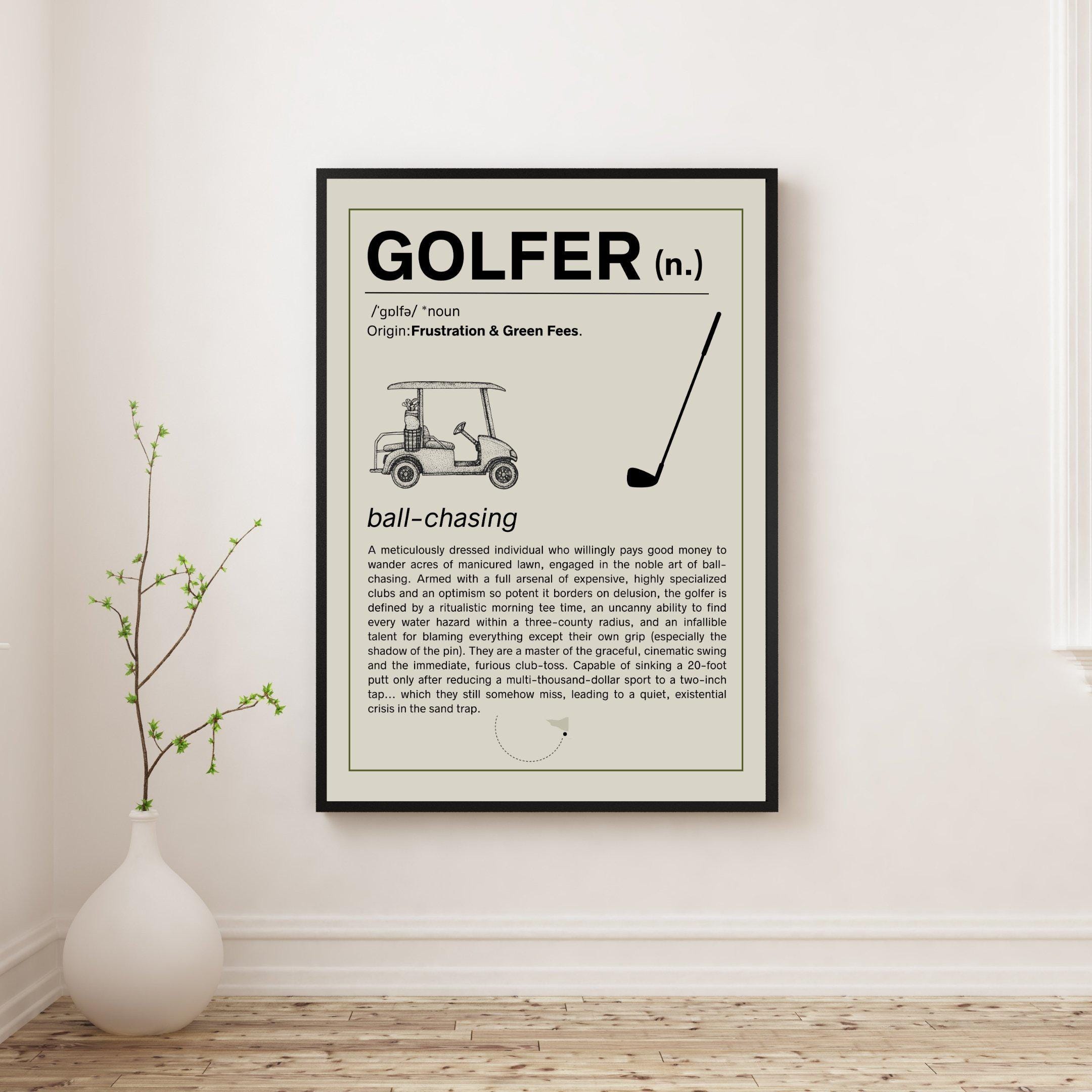 Funny Golfer Definition Print - Man Cave Golf Wall Art - Etsy UK