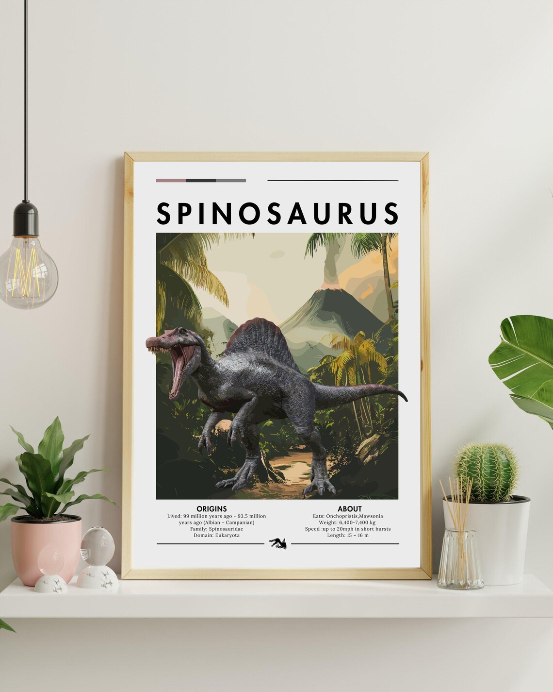 Spinosaurus Wall Art, Spinosaurus Dinosaur, Cretaceous Period ...
