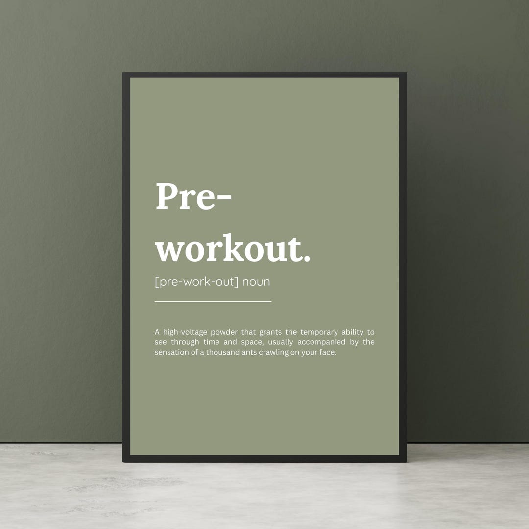 Funny Pre-workout Definition Print - Minimalist Gym Poster (digital ...