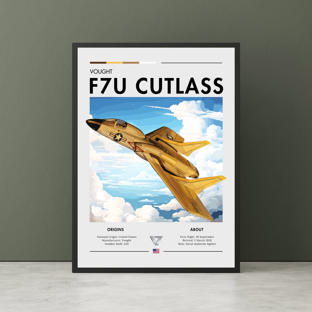 Vought F7U Cutlass Print USN Aircraft, Naval Multirole Fighter, Fighter ...