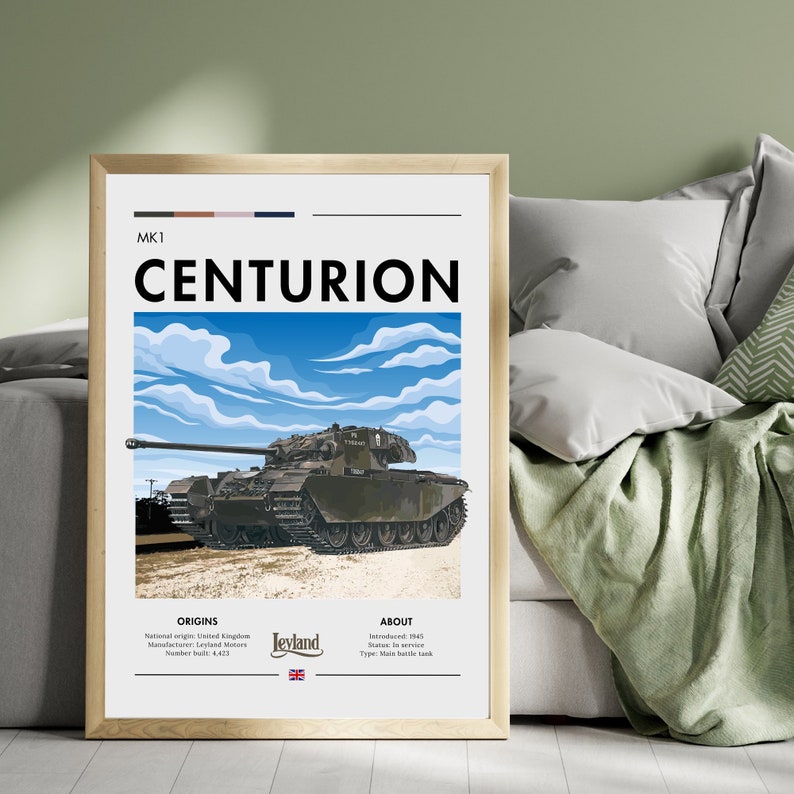 Centurion Tank MK1 Print - Cold War Art, Main Battle Tank, Clouds ...