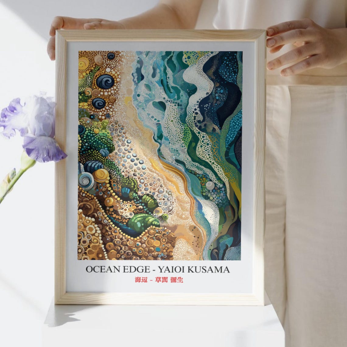 Ocean Edge Art - Yaioi Kusama Inspired Print, Japanese Ocean Print ...
