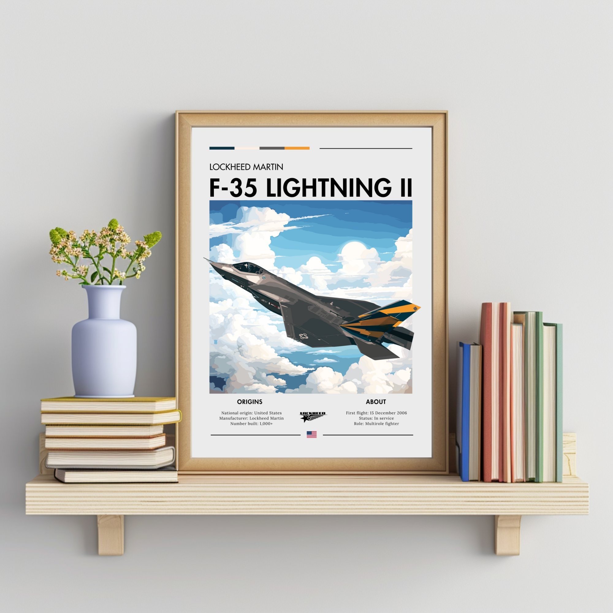 Lockheed Martin F-35 Lightning II Print USAF Aviation, Multirole ...