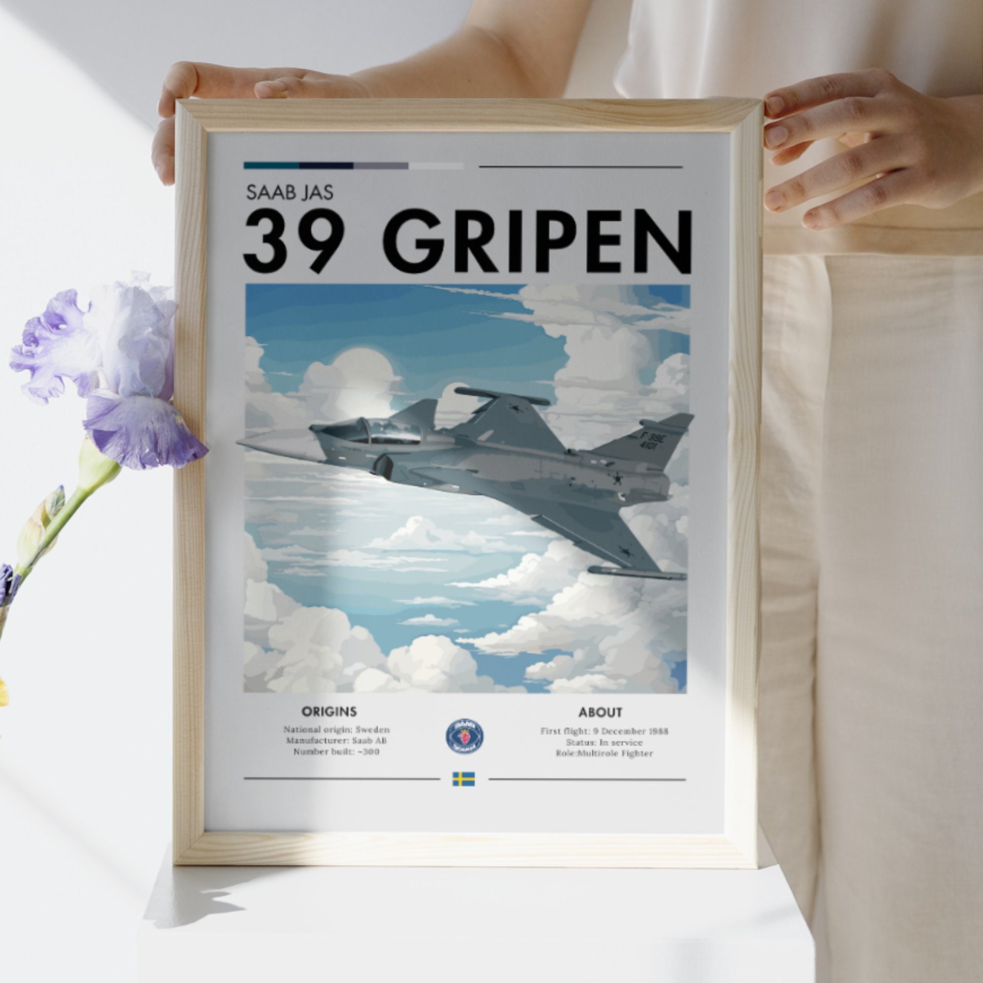 Saab JAS 39 Gripen Print – Swedish Aviation Art, Fighter Jet Poster - Etsy