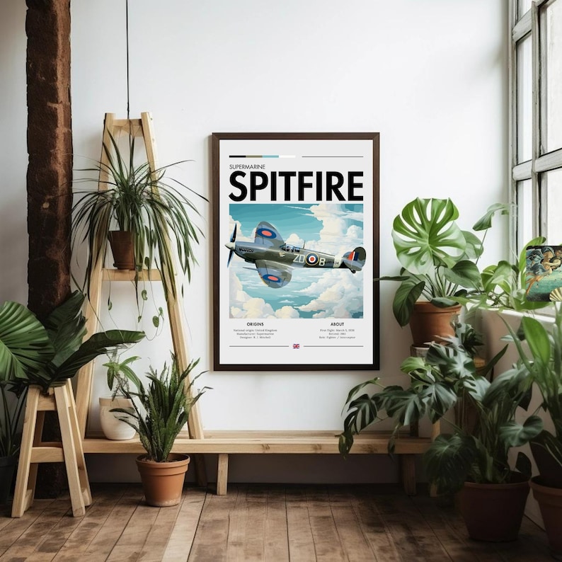 Supermarine Spitfire Poster Wwii Aviation Art Battle Of Britain