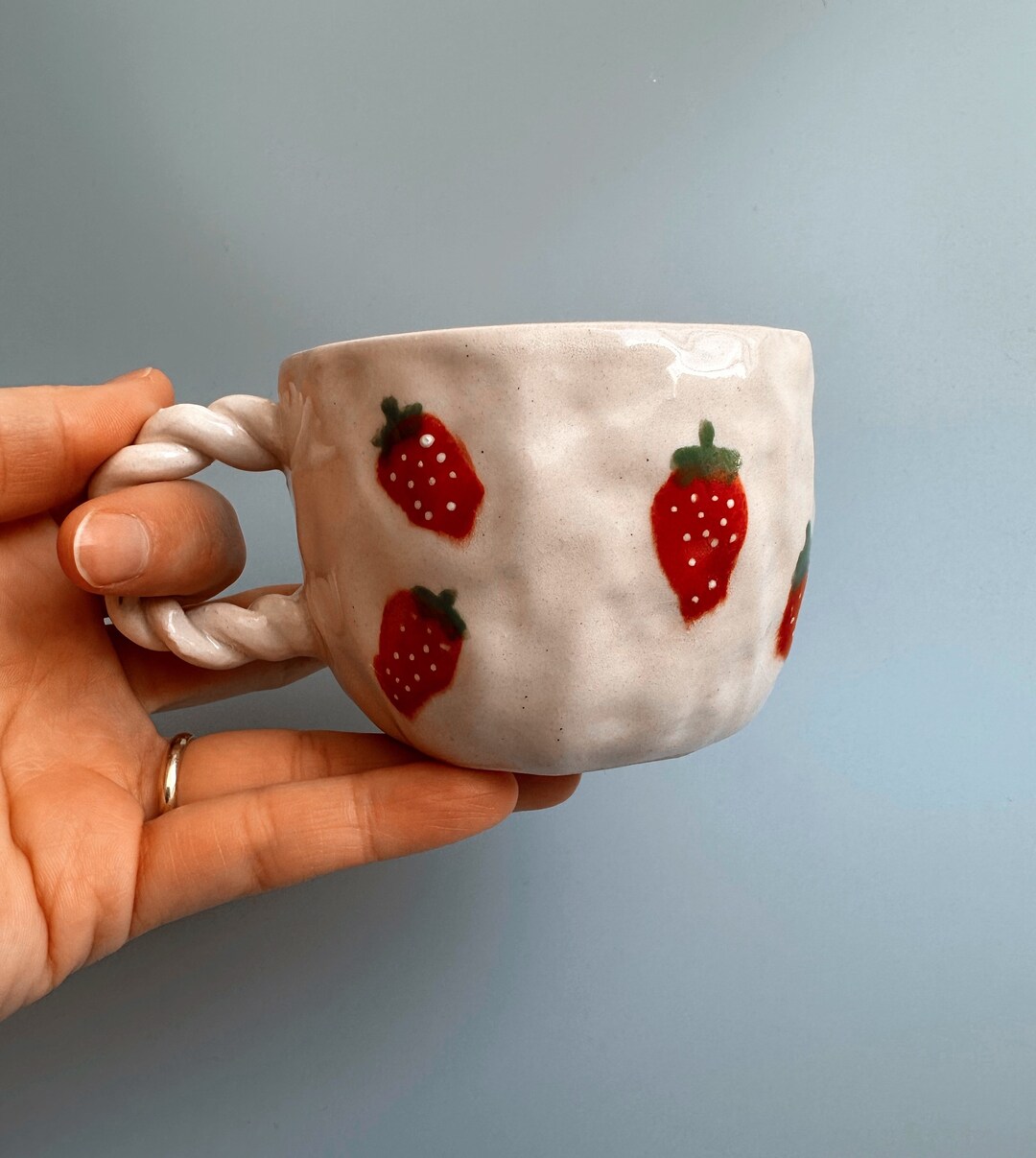 Handmade Ceramic Mug, Ceramic Strawberry Mug, Pottery Espresso Mug - Etsy