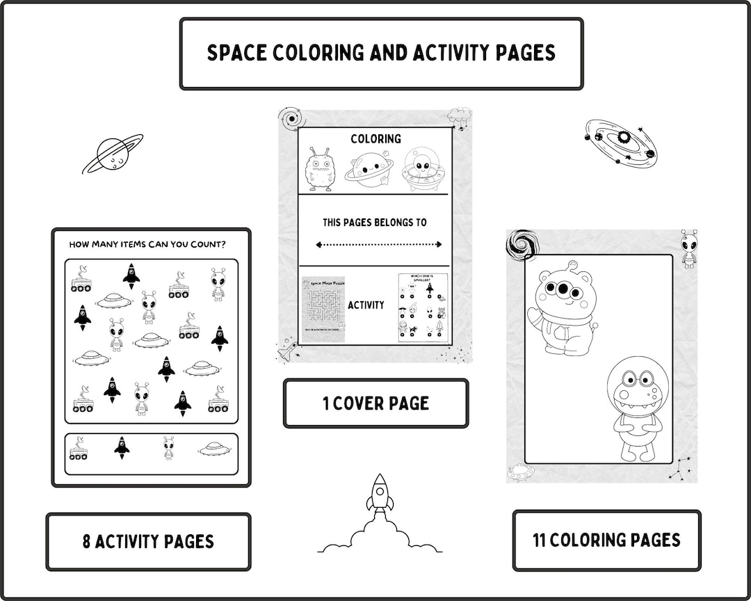 Space Coloring Pages, Space Activity Pages, Printable Pages for Kids ...