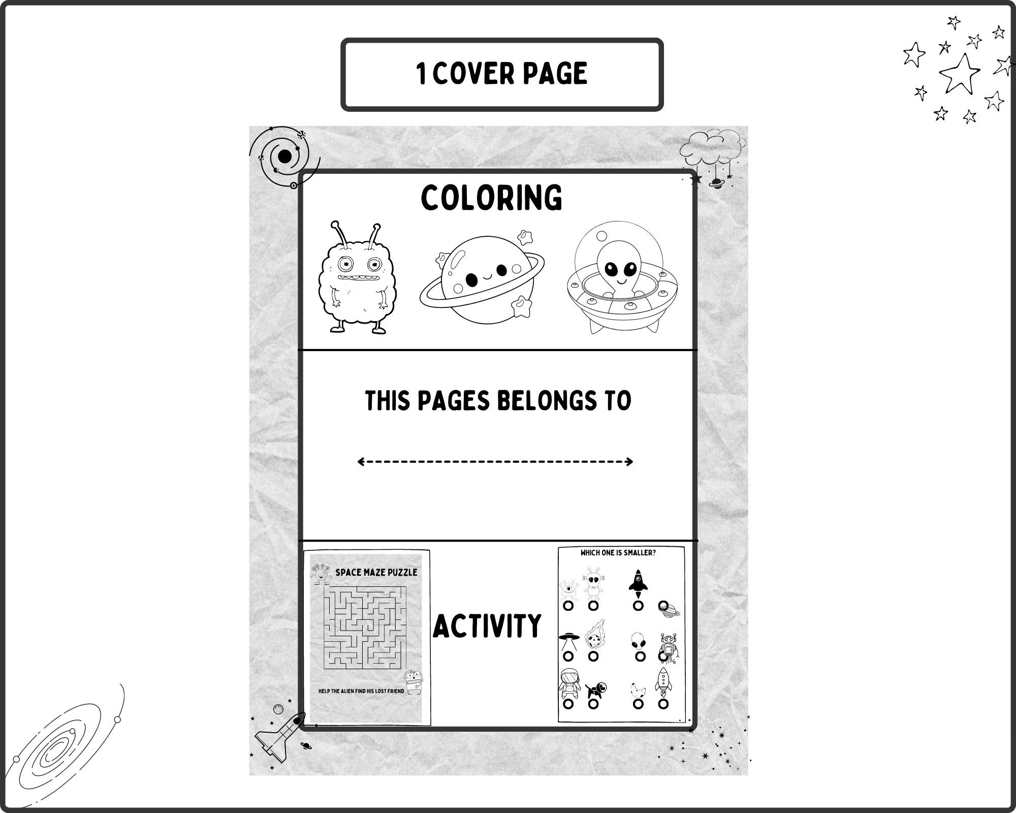 Space Coloring Pages, Space Activity Pages, Printable Pages for Kids ...