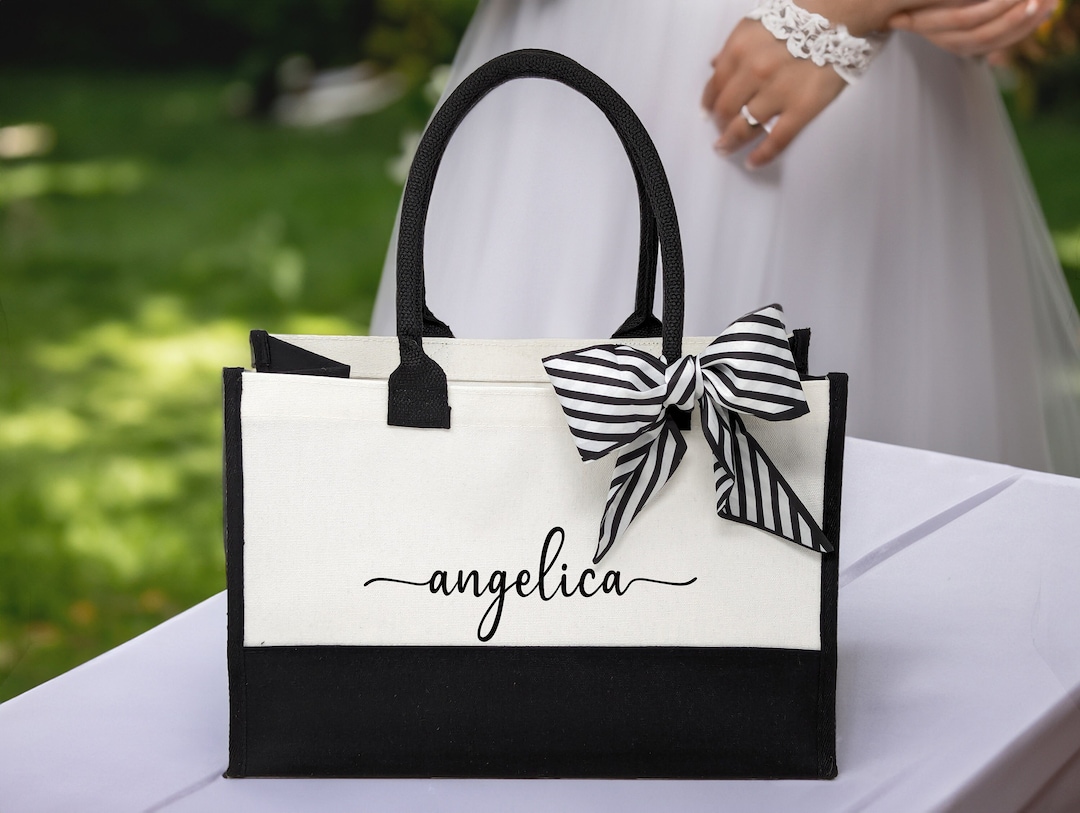 Personalized Tote Gift Bags, Bridesmaid Beach Tote Bag, Jute Bags ...