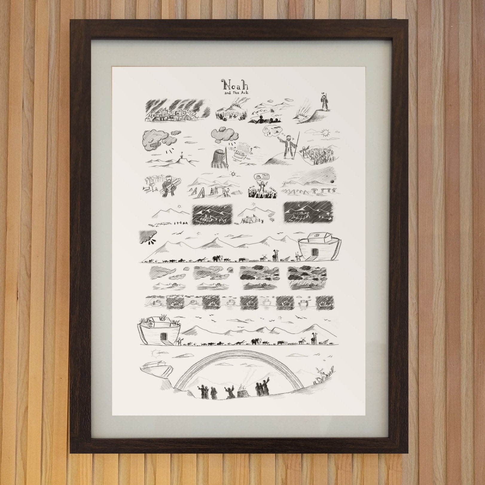 Story Sketch, Hand Drawn Sketch, noah and the Ark, Downloadable ...