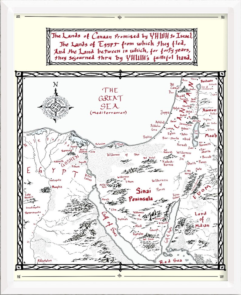 Bible Map, Lord of the Rings Style, Map of Old Testament, Digital ...