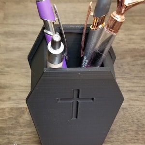 3D Printed Coffin Desk Pen Holder - Etsy