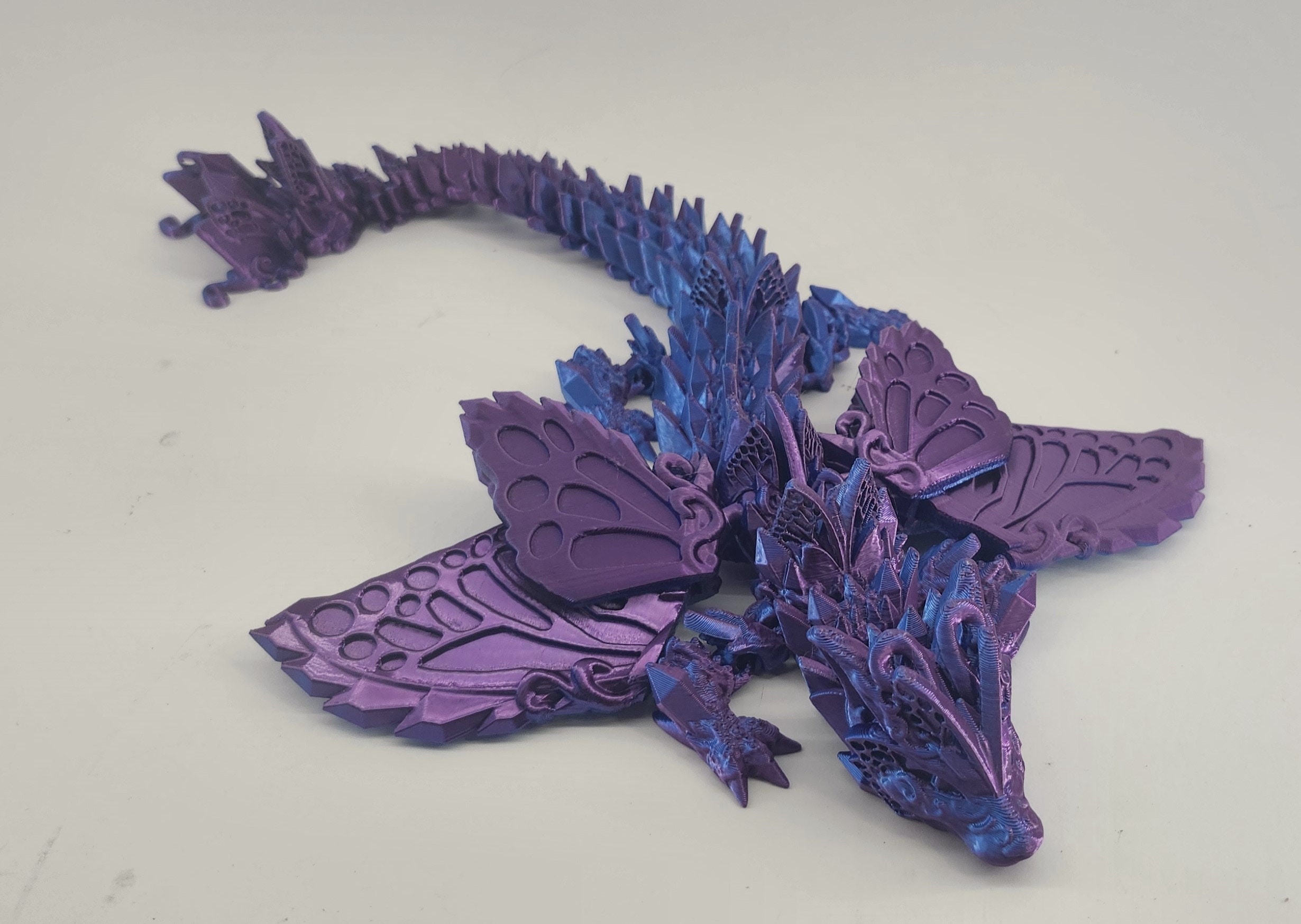 3D Printed 13" Full Articulated Wolf Dragon, Color Changing as Seen on ...