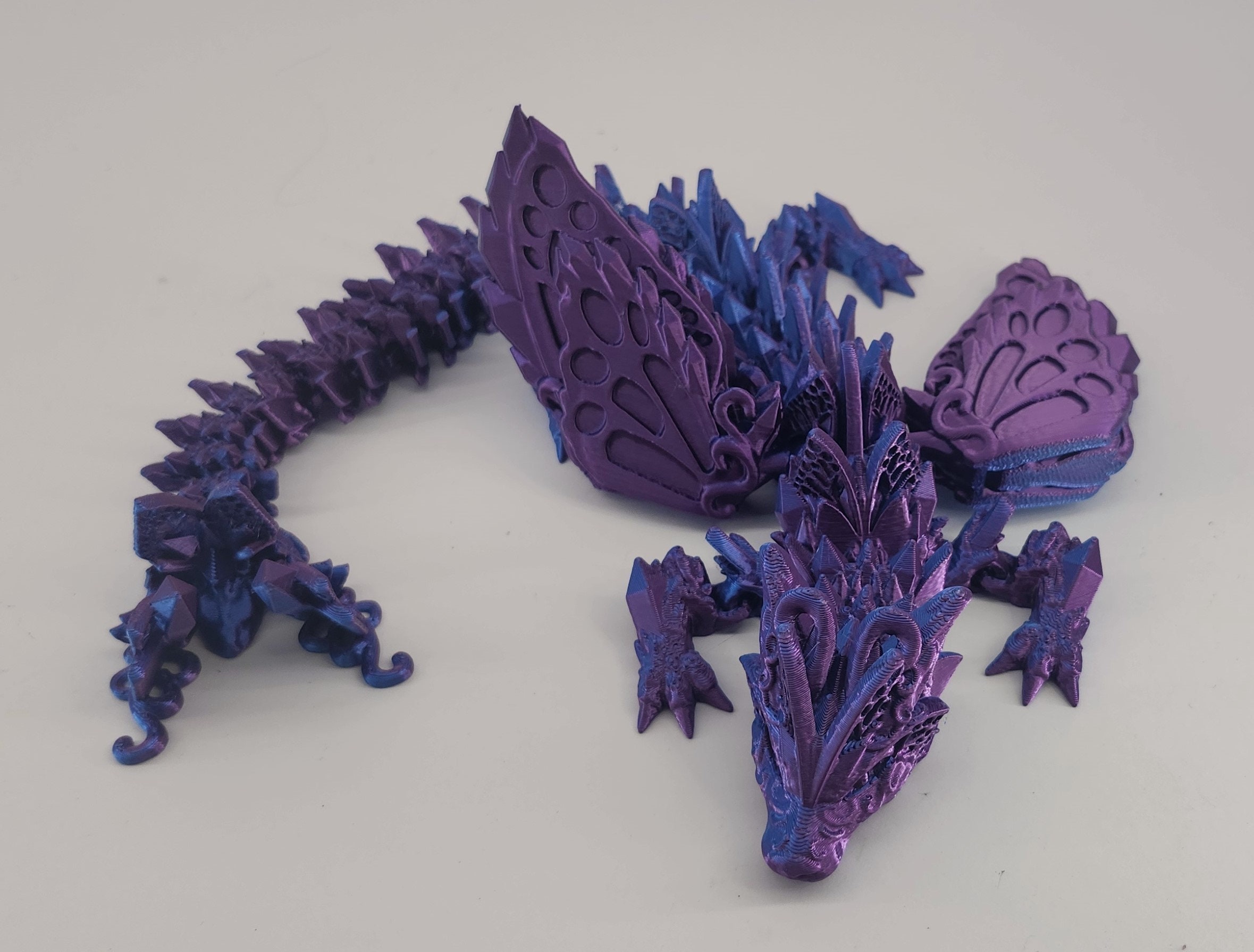 3D Printed 13" Full Articulated Wolf Dragon, Color Changing as Seen on ...