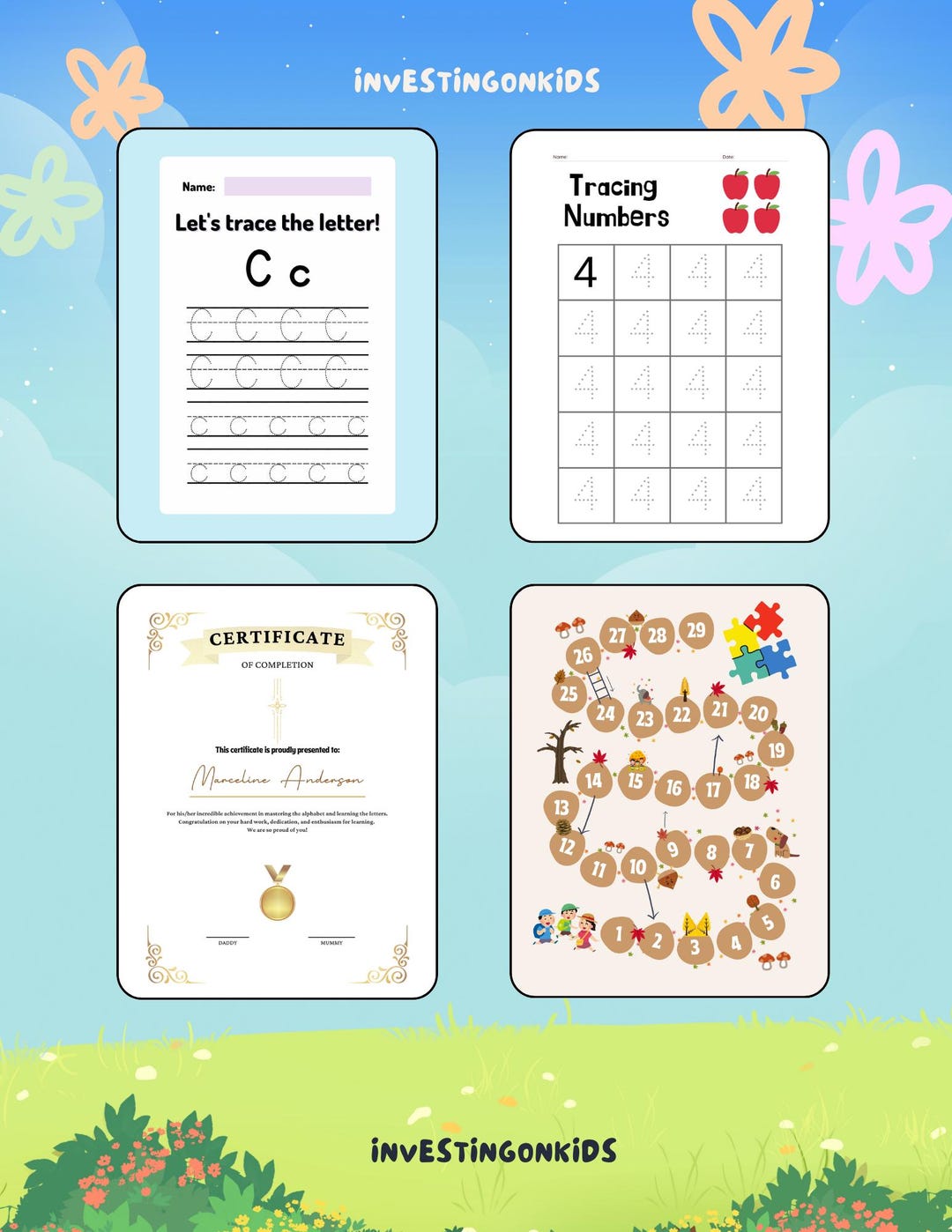 Preschool Letters and Numbers Printable (digital Download) - Etsy