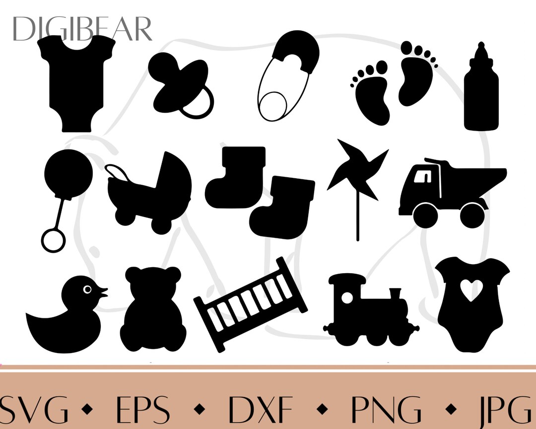 Baby Bundle, SVG PNG Files for Cutting Machines, Digital Clipart, New ...
