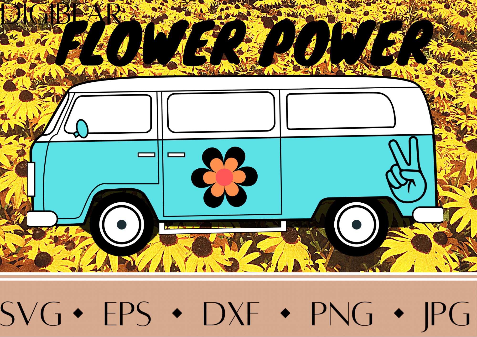 Vintage Bus,vw Bus,hippie Bus,retro Bus SVG, Png, Jpg, Pdf, Eps, Dxf ...