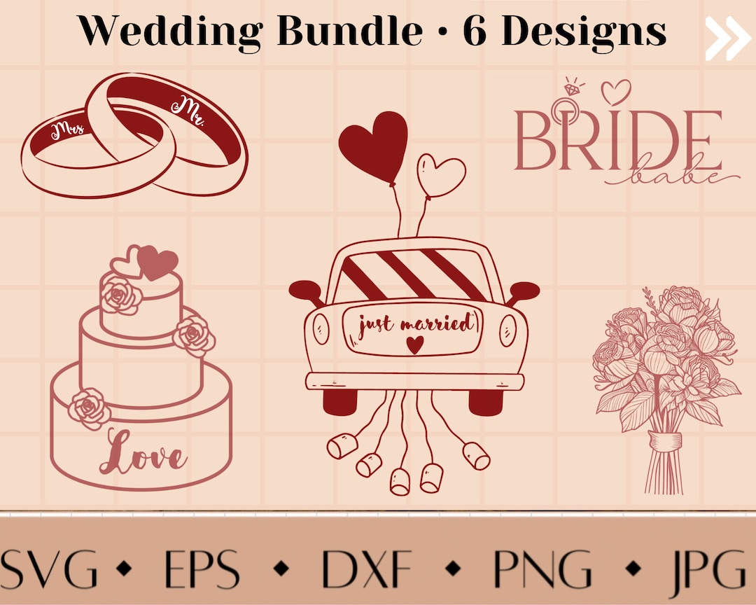 Wedding Signs Plotter File SVG Bundle Rustic Wedding Clipart Cards and ...
